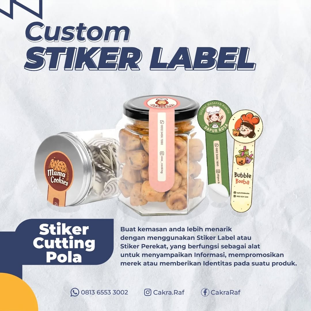 Cetak Sticker Label Pekanbaru | CAKRA RAF Digital Printing