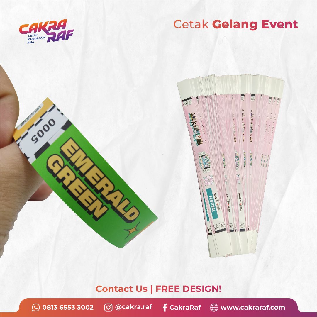 Cetak Gelang Event Pekanbaru | CakraRaf Printing